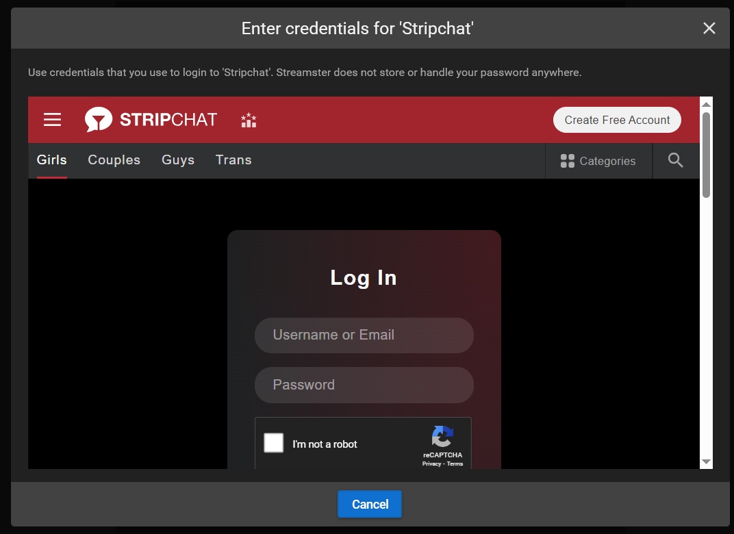 Setting up Stripchat channel