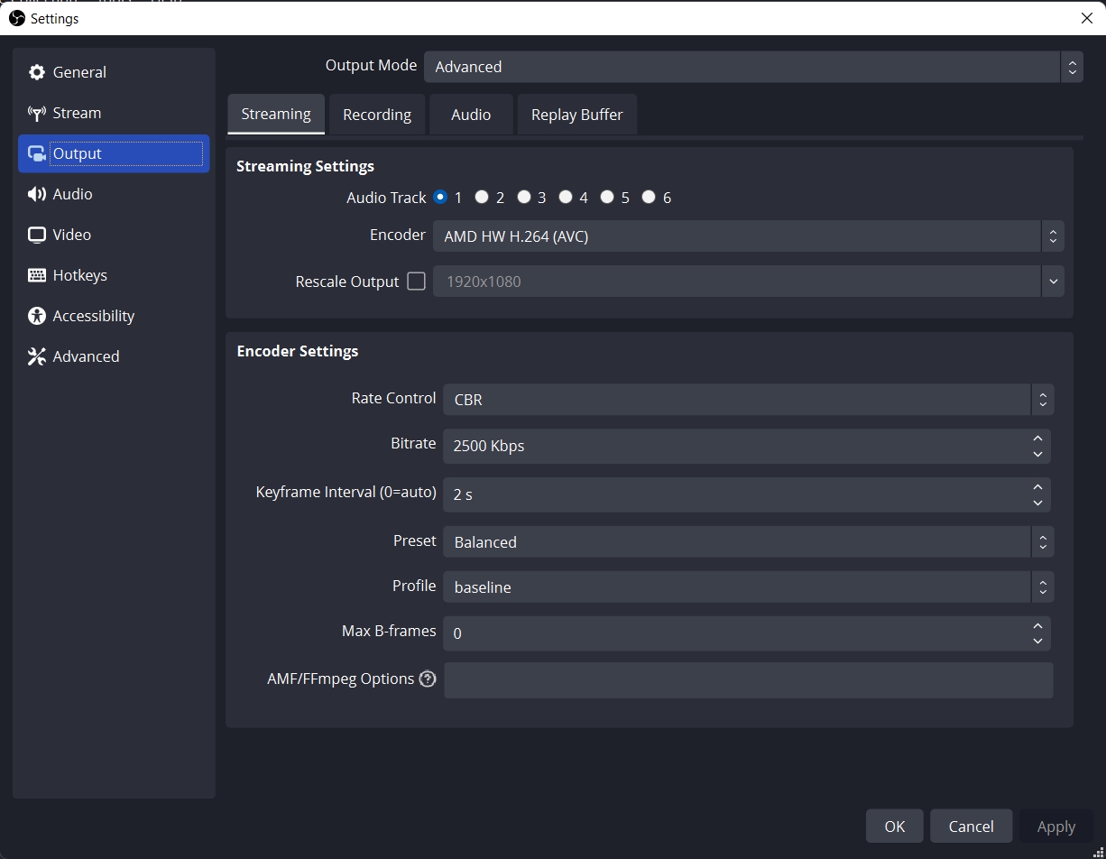 Required Encoder Settings for OBS - Streamster Knowledge Base