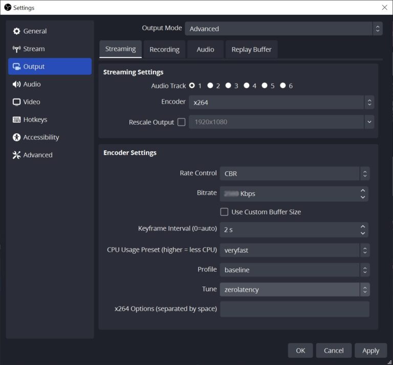 Required Encoder Settings for OBS - Streamster Knowledge Base
