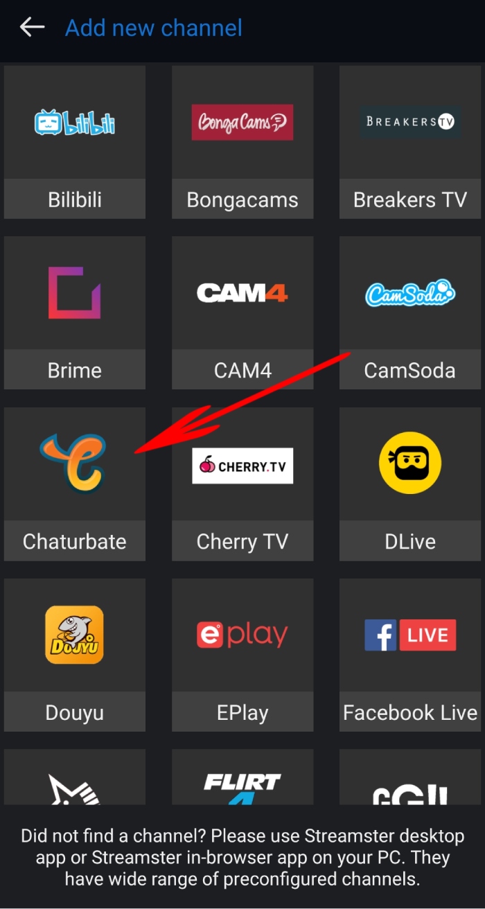 Mobile app | Chaturbate channel - Streamster Knowledge Base