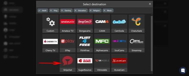 Web app | Stripchat channel - Streamster Knowledge Base