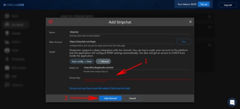 Web app | Stripchat channel - Streamster Knowledge Base